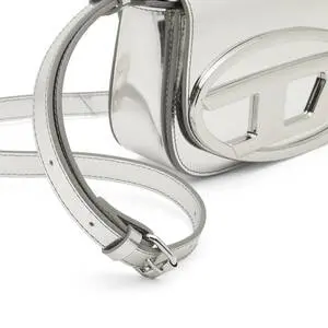 DIESEL® 1dr Logo Mirror Leather Handbag - Silver