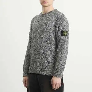 Stone Island Speckled Cotton Knit Jumper - Black Melange