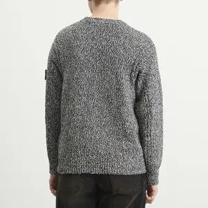Stone Island Speckled Cotton Knit Jumper - Black Melange