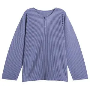 Issey Miyake Pleat Henley Top - Manarola Wall Violet