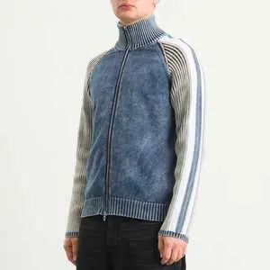 DIESEL Indigo Knit Zip Cardigan