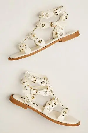 BIBI LOU Calla Studded Gladiator Sandals - Off White