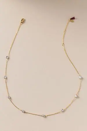 Shashi Emily Two-toned Cubic Zirconia Necklace - Gold & Silver