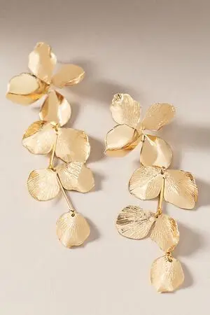Shashi Ruellia Floral Drop Earrings - Gold