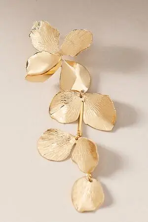 Shashi Ruellia Floral Drop Earrings - Gold