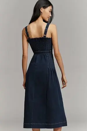 Moon River Square Neck Midi Dress