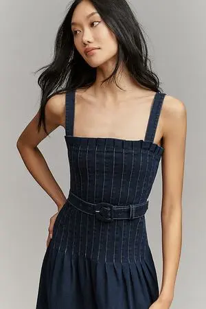 Moon River Square Neck Midi Dress