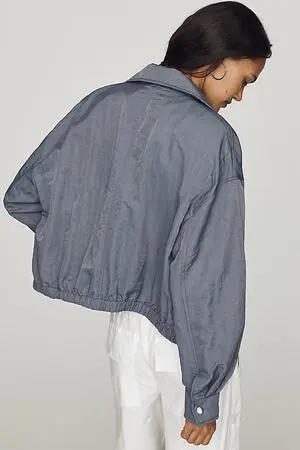 PILCRO Cohen Nylon Bomber Jacket - Folkstone Gray