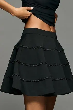 Endless Rose Pearl Trim Mini Circle Skirt