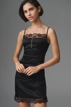 Anthropologie Square-neck Lace Mini Dress
