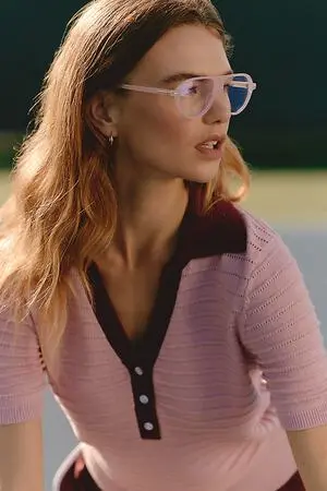 I-SEA Patterned Aviator Readers - Translucent Pink