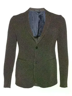 Emporio Armani Textured Pattern Blazer - Brown