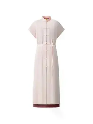 Shanghai Tang Knotted Silk Dress - Pink
