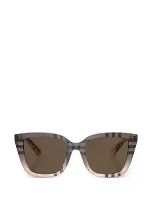Burberry Square-frame Checked Sunglasses - Grey