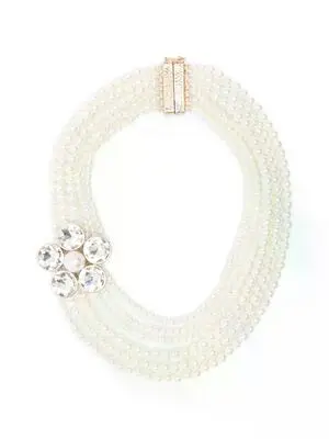 Rosantica Matera Floral-appliqué Pearl Necklace - White