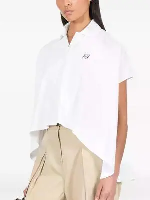 Loewe Logo-embroidered Asymmetric Polo Shirt - White