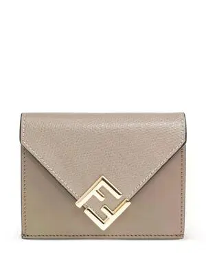 Fendi Ff Diamonds Leather Wallet - Neutrals