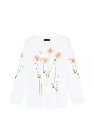 Simone Rocha Floral-print Long-sleeve T-shirt - White