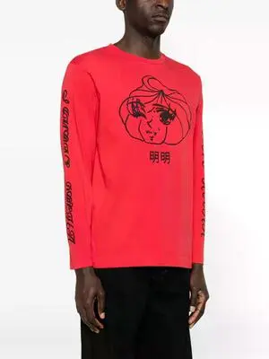 Simone Rocha Printed Long-sleeve T-shirt - Red