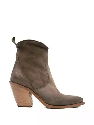 METISSE Suede Pointed-toe Cowboy Boots - Brown