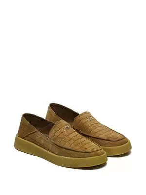 HIDE&JACK Croc-effect Logo Loafers