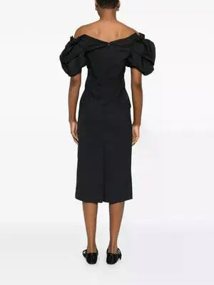Liviana Conti Puffed-sleeve Midi Dress