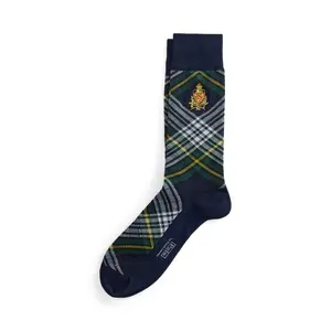 Ralph Lauren Crest Plaid Dress Socks