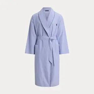 Ralph Lauren Striped Cotton Robe - Blue Valley Stripe
