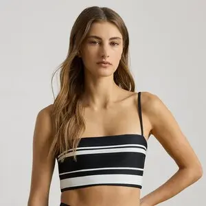 Ralph Lauren Striped Square-neck Bikini Top - Black/white
