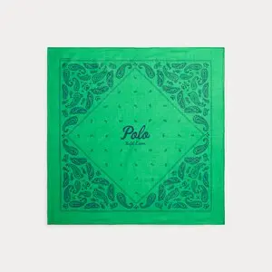 Ralph Lauren Logo Paisley Cotton Bandanna - Bright Clover