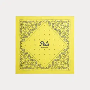Ralph Lauren Logo Paisley Cotton Bandanna - Collegiate Yellow