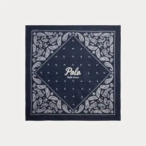 Ralph Lauren Logo Paisley Cotton Bandanna - Navy