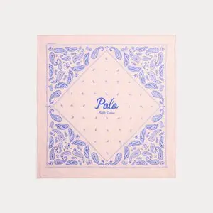 Ralph Lauren Logo Paisley Cotton Bandanna - Pink Sand
