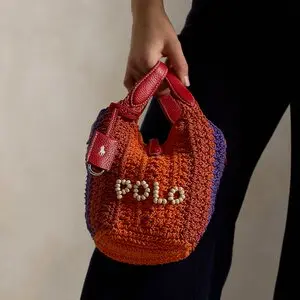 Ralph Lauren Polo Play Crochet Small Tote & Crossbody - Cherry Multi Polo