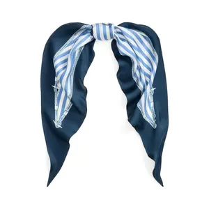 Ralph Lauren Striped Crest Silk Diamond Scarf