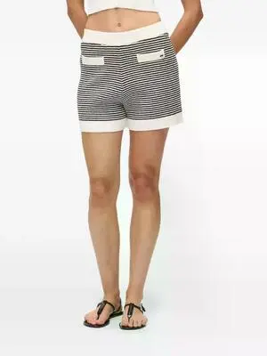 Karl Lagerfeld Striped Knit Shorts - White