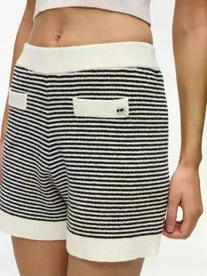 Karl Lagerfeld Striped Knit Shorts - White