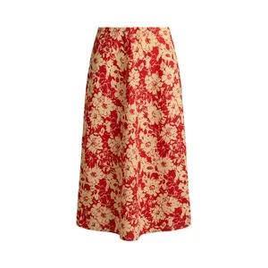 Ralph Lauren Floral Crepe De Chine Midi Skirt