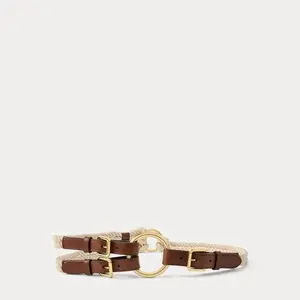 Ralph Lauren Tri-strap O-ring Rope & Leather Belt - Light Natural/cuoio