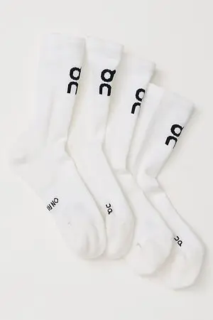 On On Core High Run Sock 2-Pack White