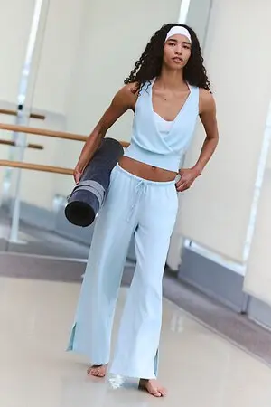 Free People Hot Shot V-neck Set - Frosty