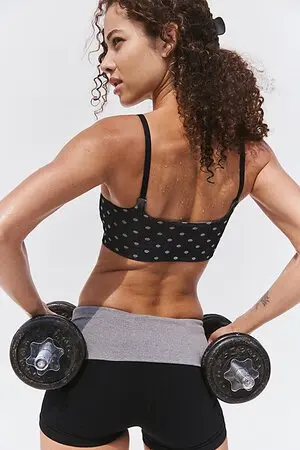 Free People Tighten Up Reversible Printed Bra - Black