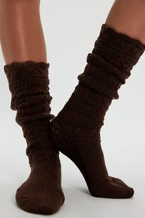 Free People Knit Legwarmers Brown
