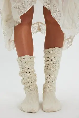 Free People Knit Legwarmers - White