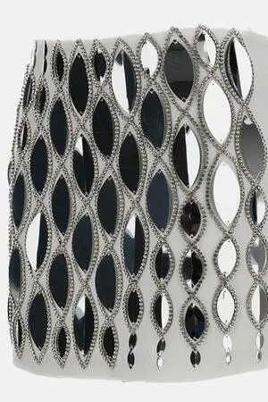 DES_PHEMMES Jewel Mini Skirt - Silver