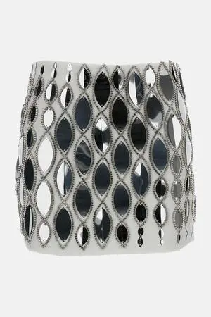 DES_PHEMMES Jewel Mini Skirt - Silver