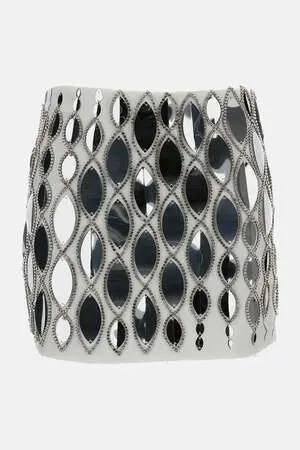 DES_PHEMMES Jewel Mini Skirt - Silver