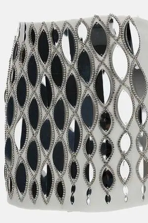 DES_PHEMMES Jewel Mini Skirt - Silver