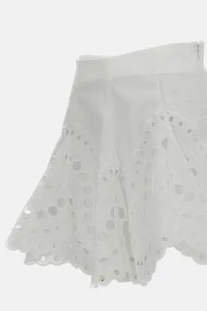 Charo Ruiz Ibiza Sail Eyelet Lace Skirt - White