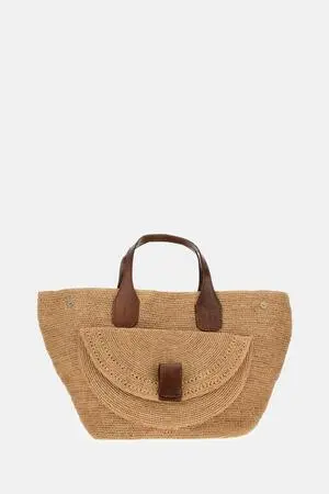 IBELIV Tote Bag In Raffia - Beige
